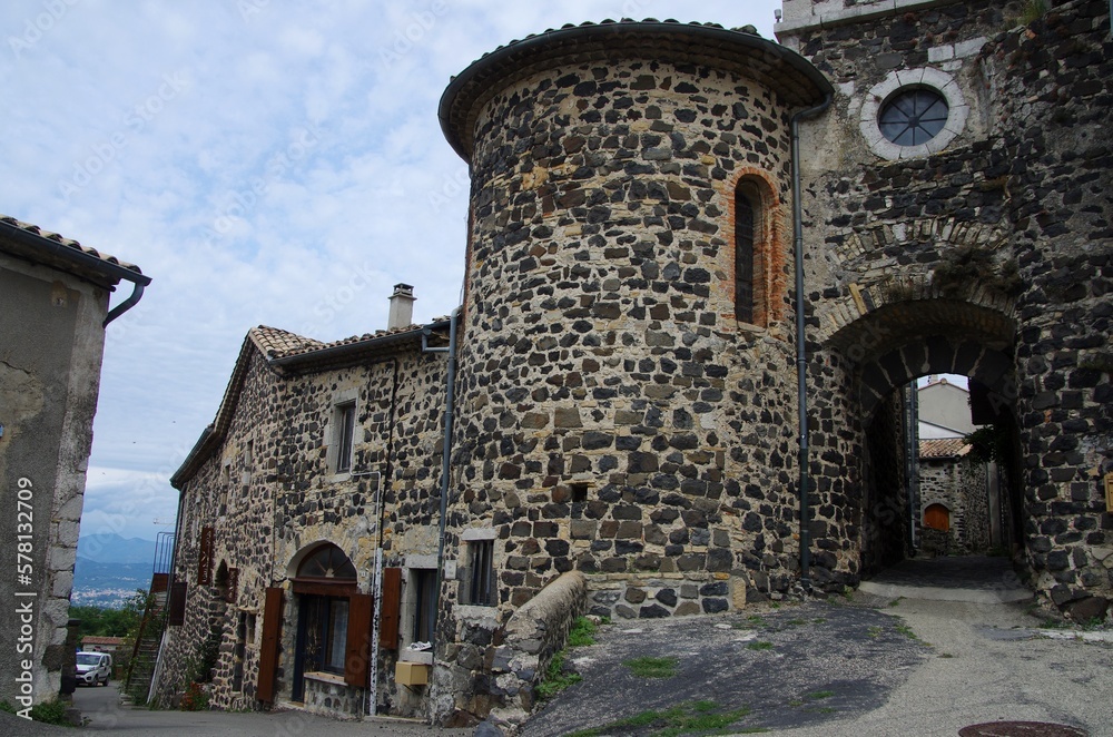 Medieval village of Mirabel in Ardeche in France, Europe Stock Photo ...