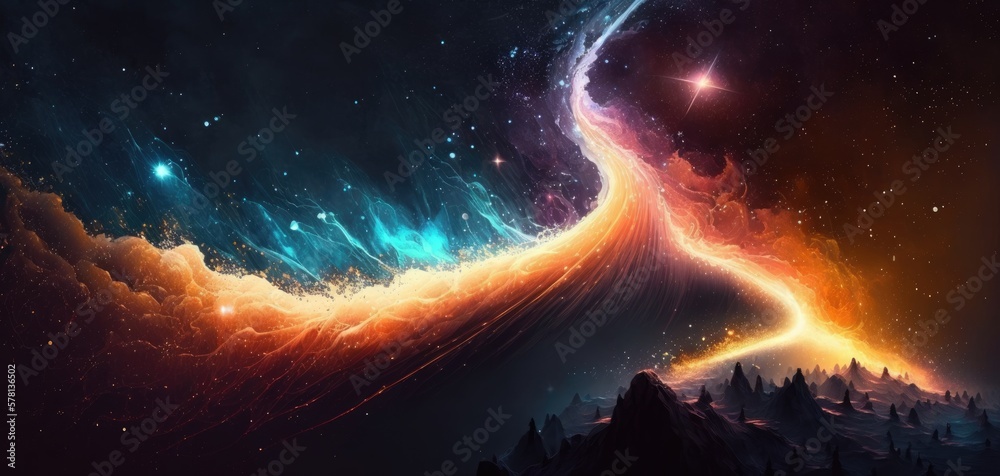 Universe, galaxy, space background. Nebula, planets, starts, suns, and ...