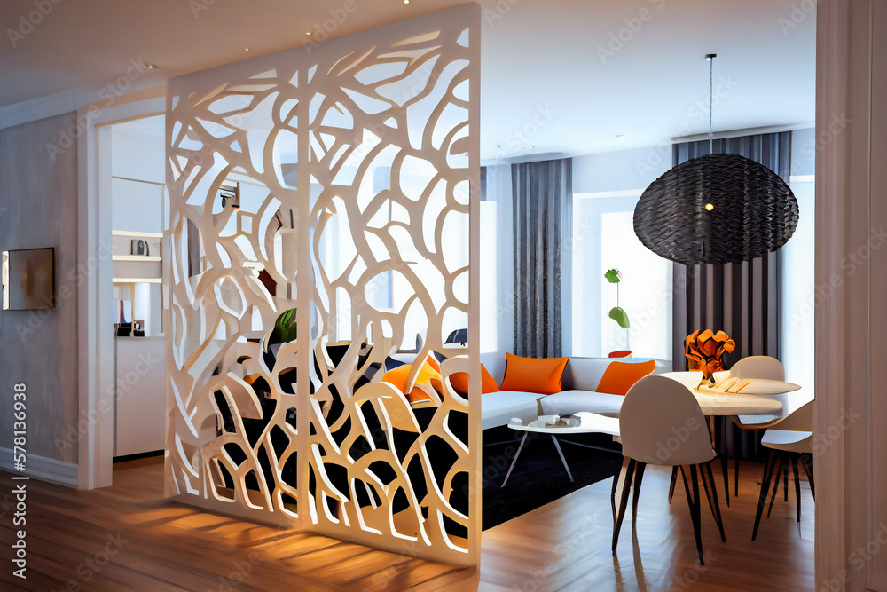 Separating Room with Partition Wall. Generative AI Stock Illustration ...