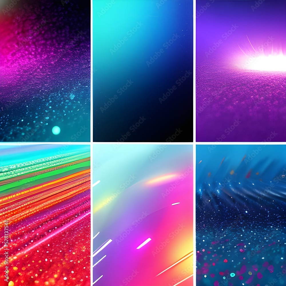 Set of 6 abstract colorful backgrounds with pattern. Space, geometry ...