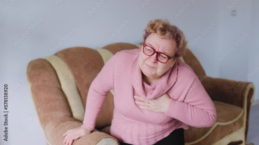 Overweight and Overwhelmed upset Woman Suffers Heart Attack on Sofa, an ...