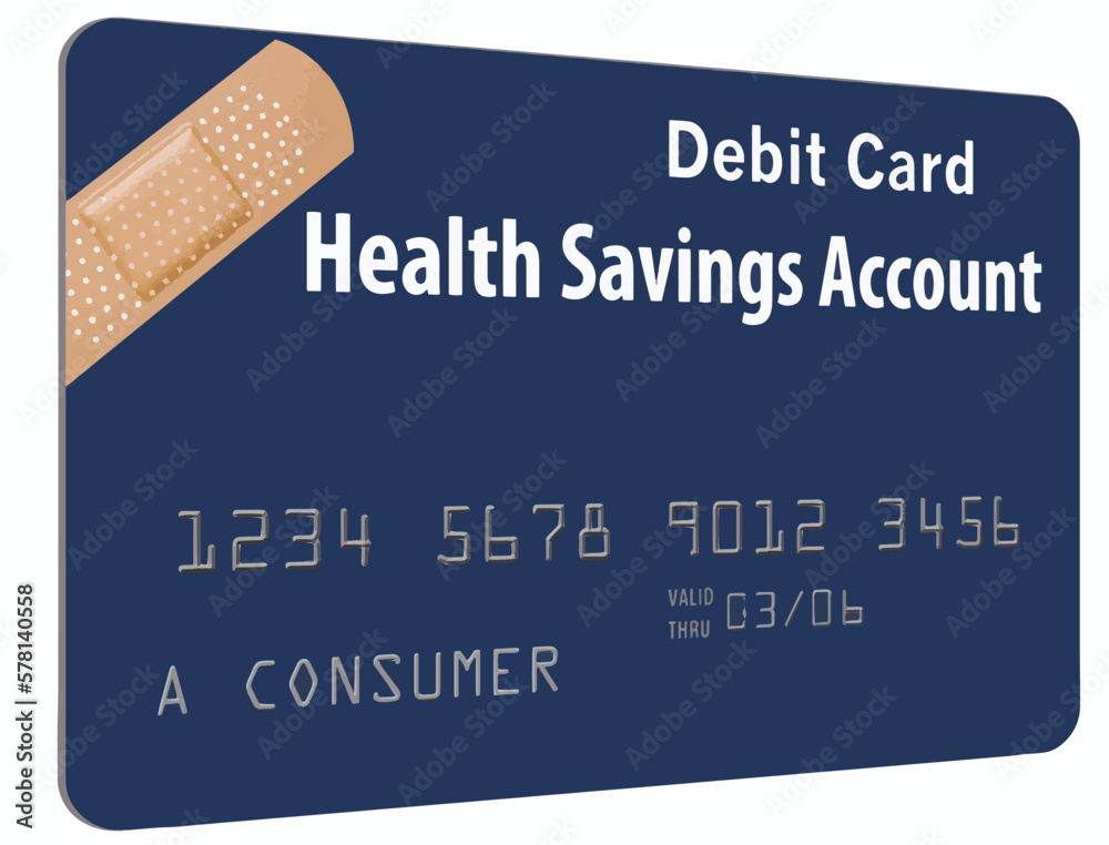 Here is a mock generic Health Savings Account debit card in the vector ...