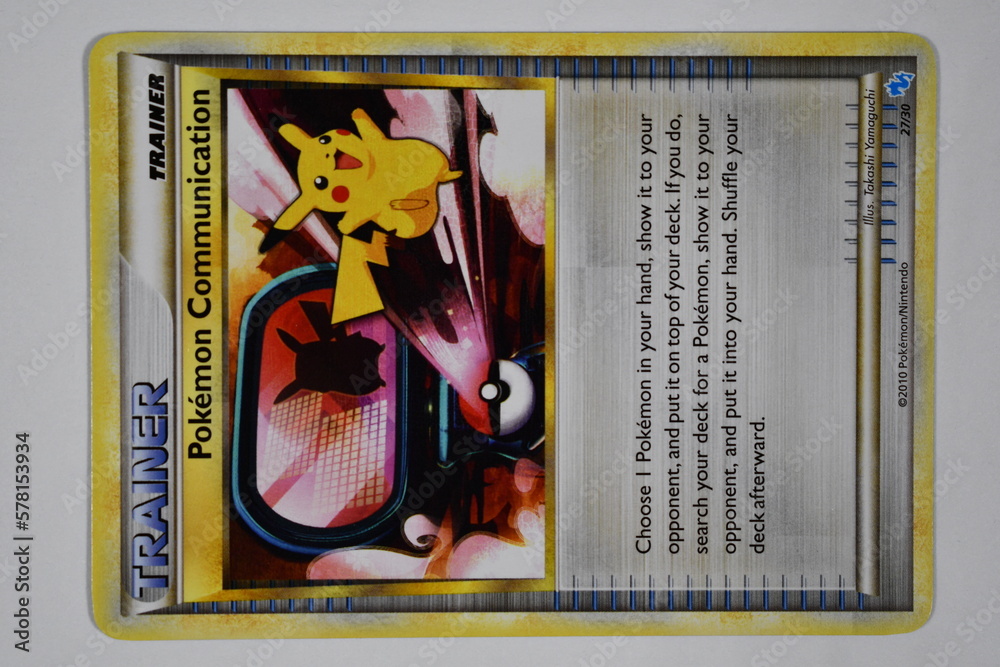 Pokemon trading card, Pokemon Communication. Stock Photo | Adobe Stock
