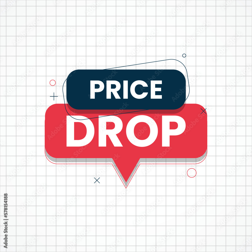 Price drop sale label template design Stock Vector | Adobe Stock