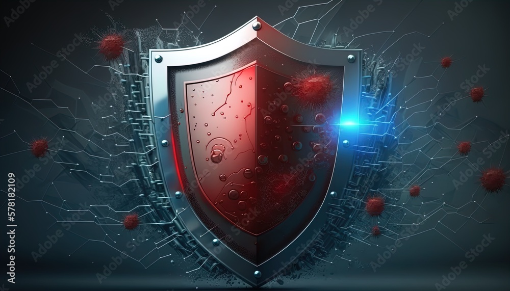 Shield for Digital security, antivirus, cybercrime protection created ...