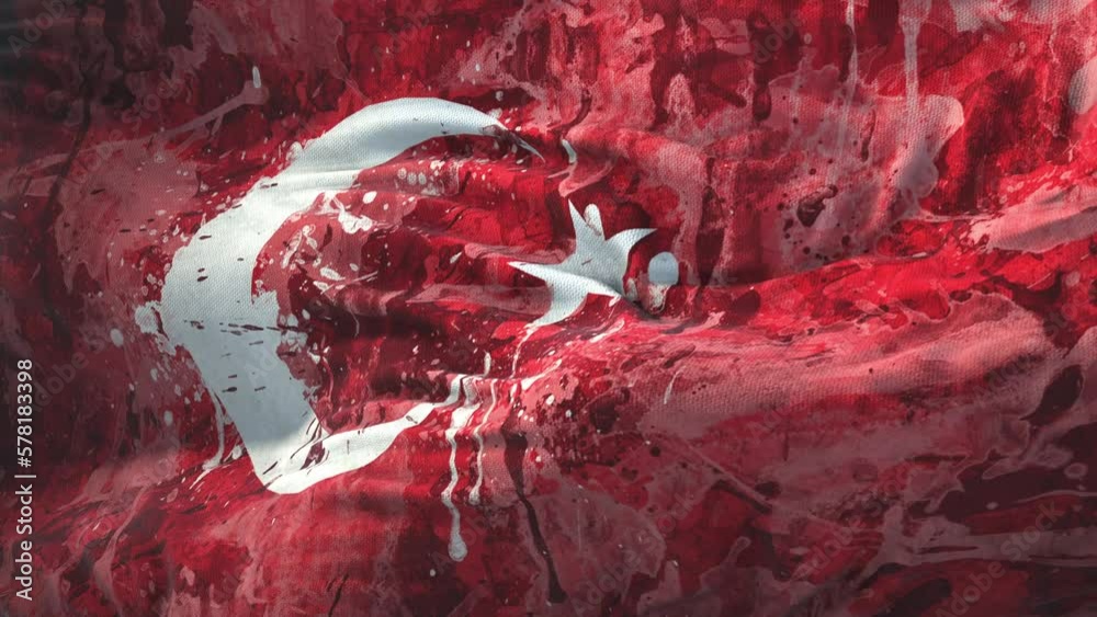 Turkey waving flag. National 3d Turkish flag waving. Turkish flag 4k ...