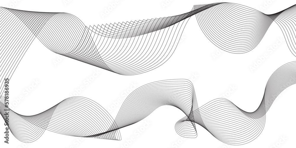 Abstract grey wave lines on transparent background. Digital frequency ...