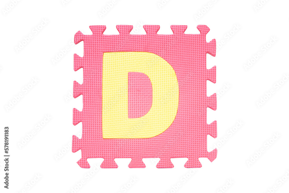 ฺJigsaw English English uppercase "D" alphabet foam plastic Isolated on ...