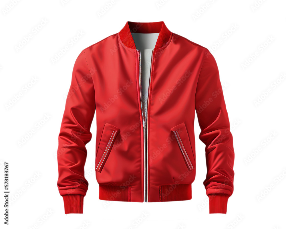 Cool jacket in red color with isolated transparent background, perfect ...