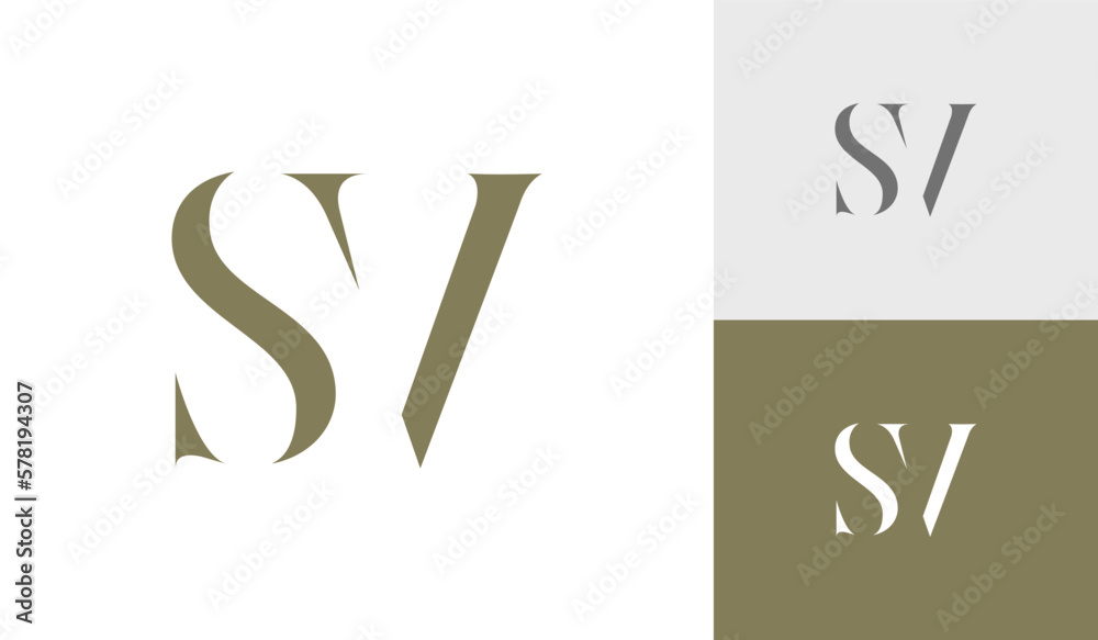 Letter SV or initial SV monogram logo design vector Stock Vector ...