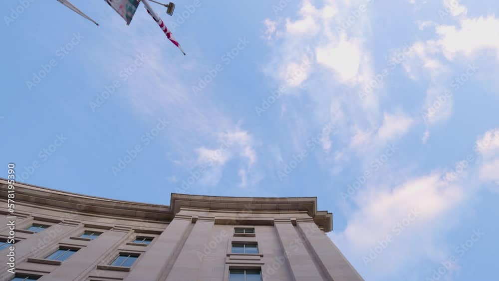 Tilt-down shot of CBP (Customs and Border Protection) HQ building in ...