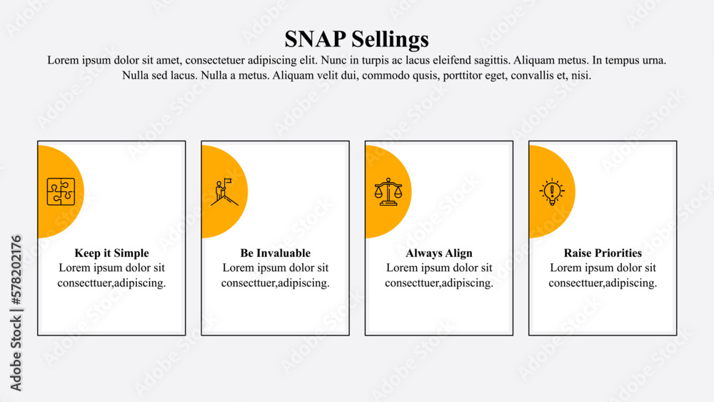 Infographic presentation template of SNAP selling. Stock Vector | Adobe ...