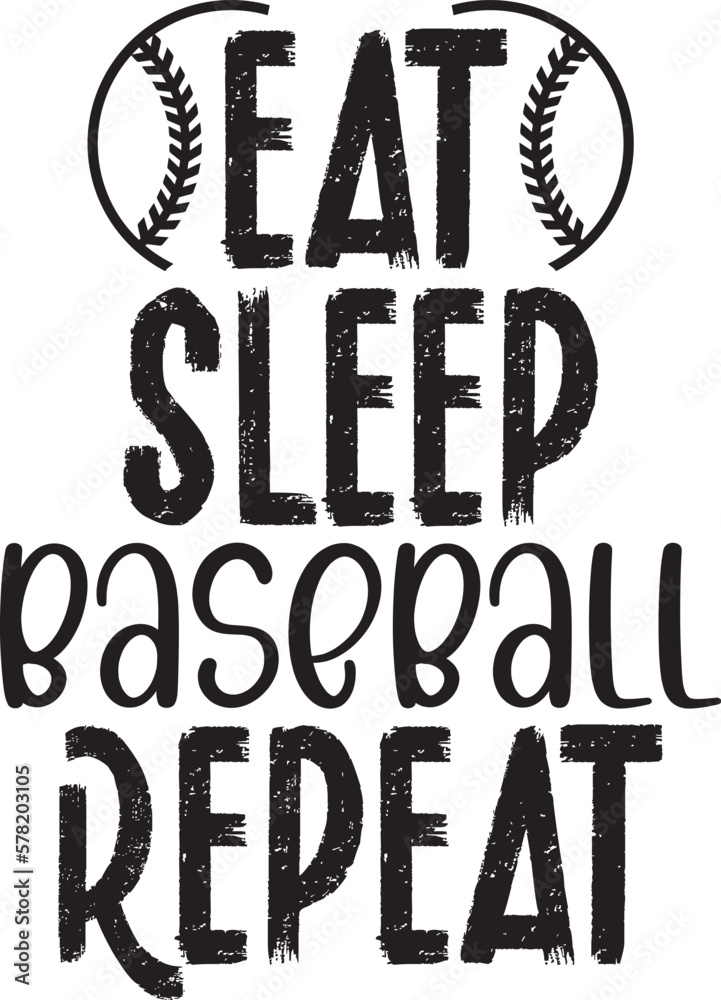 Vetor de Eat Sleep Baseball Repeat SVG, Baseball Player svg, Baseball ...