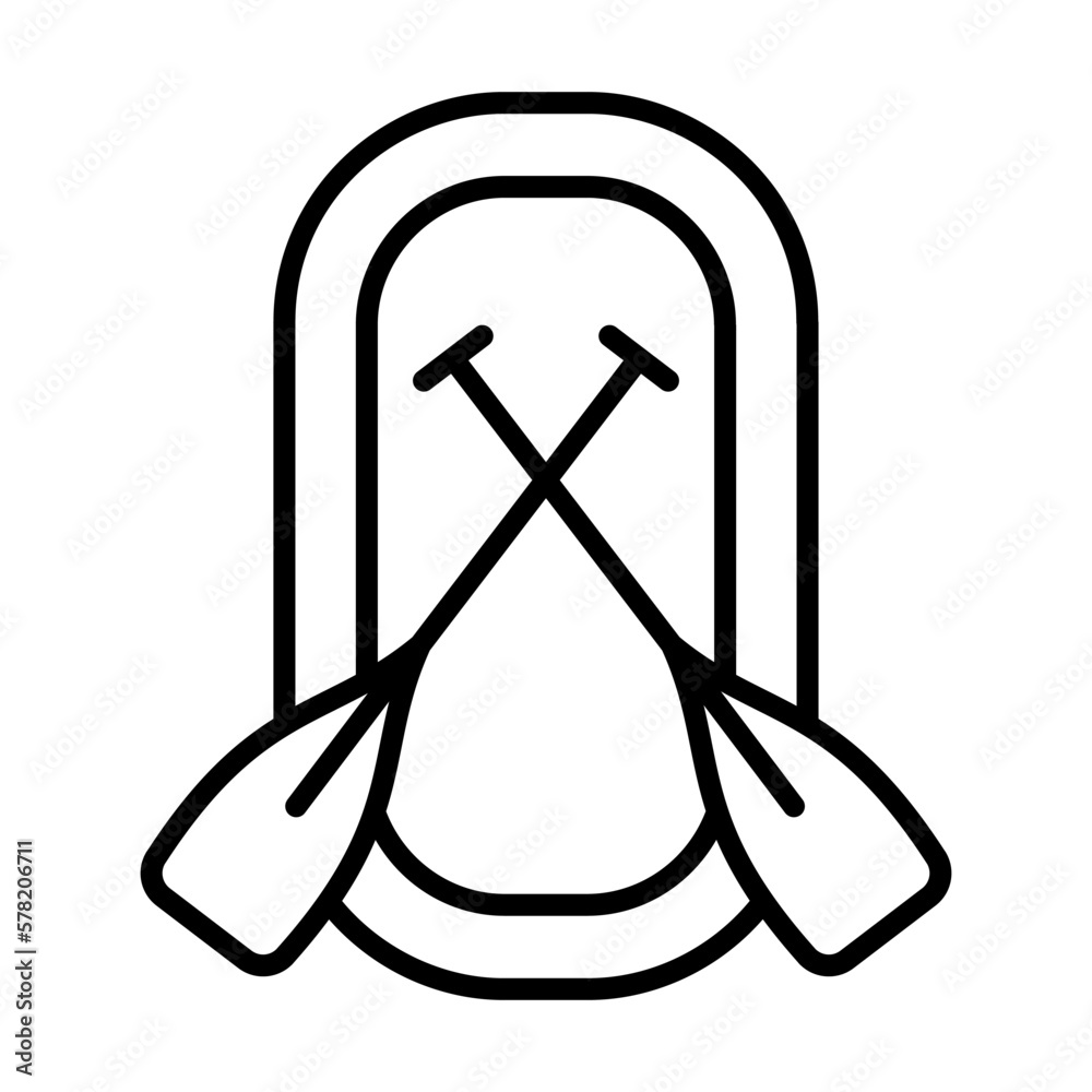 Rubber Boat Icon Logo Design Vector Template Illustration Sign And ...