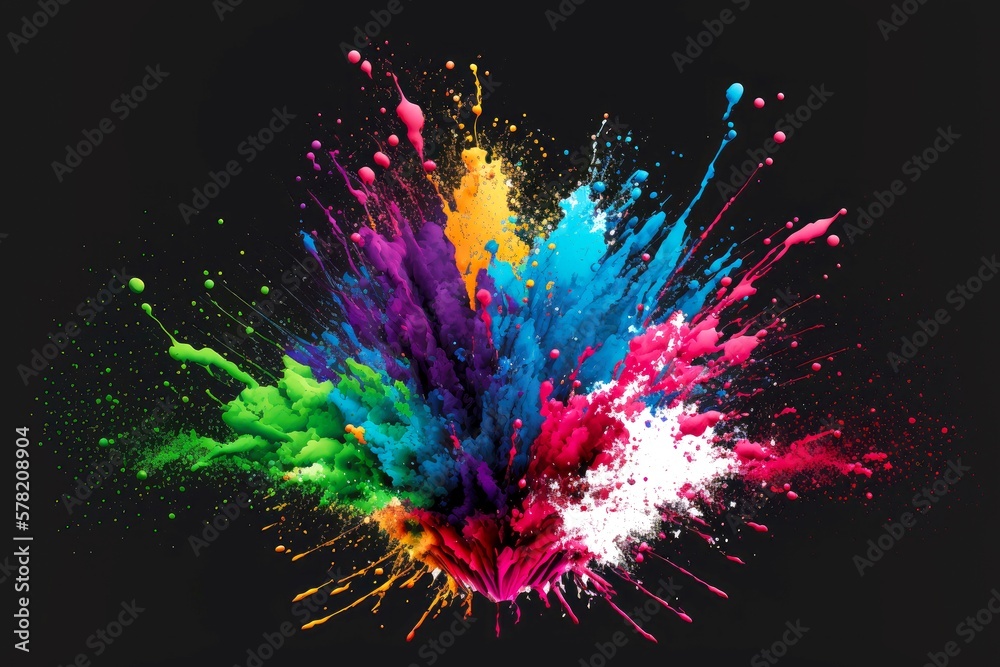 clipart picture of multicolored explosion of colorful paint splashing ...