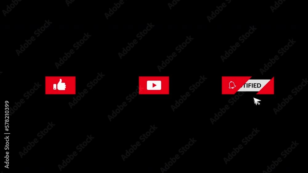 Like, Subscribe And Press The Bell icon loop Animation video transparent background with alpha ...