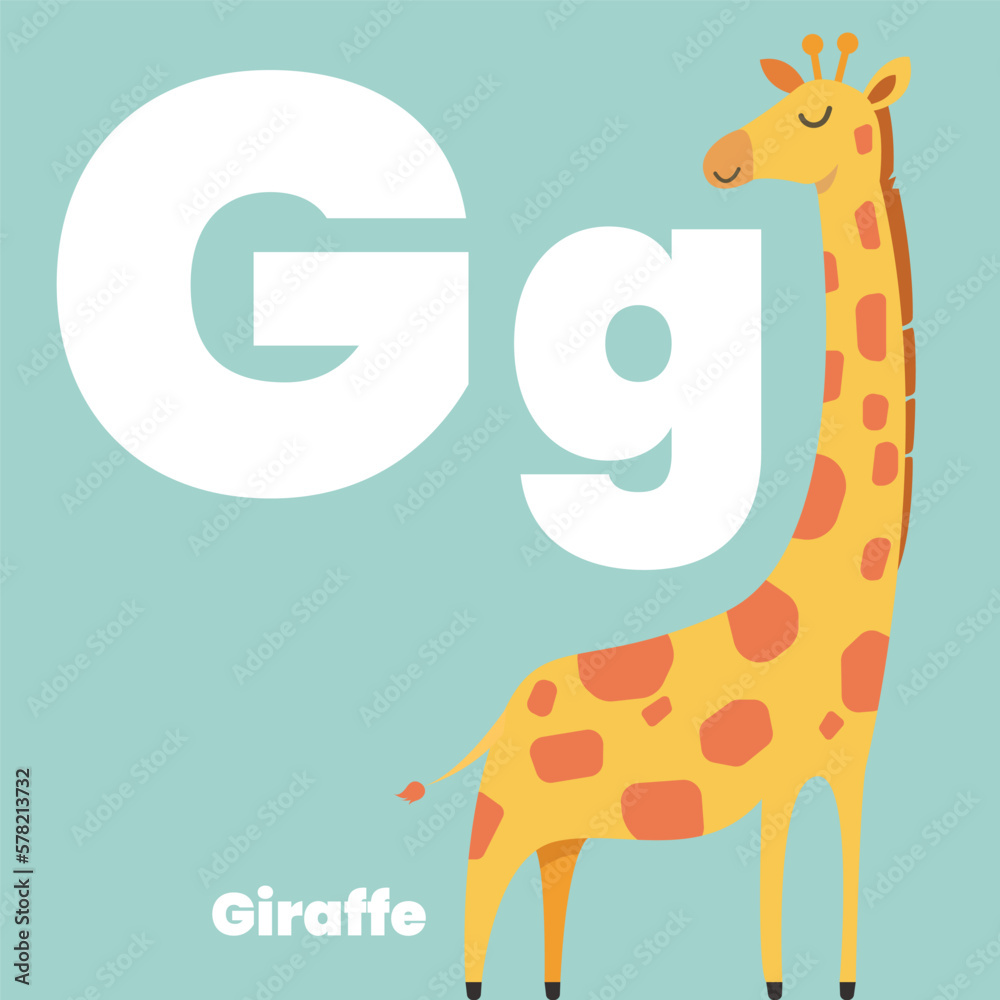 Cute children ABC alphabet flashcard words with the letter G Stock ...