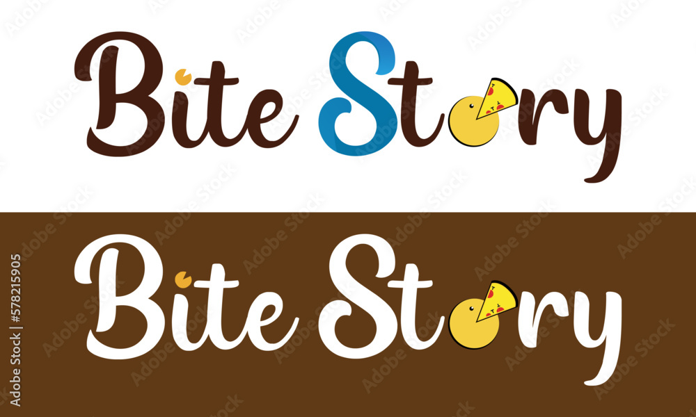 bite food vector typography font logo design template, bit food text ...