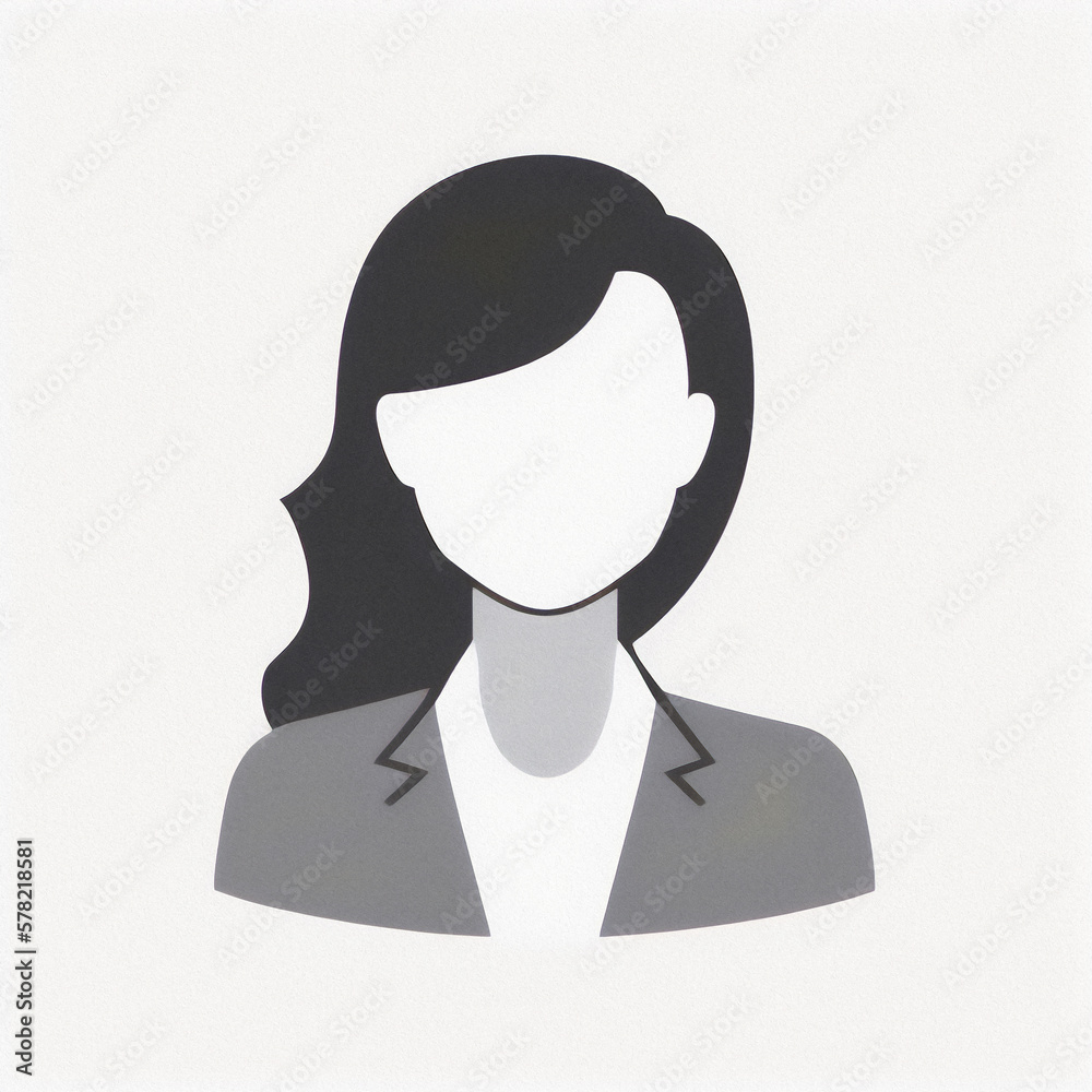 Vectorized Flat Icon of Woman, profile picture Stock Illustration ...