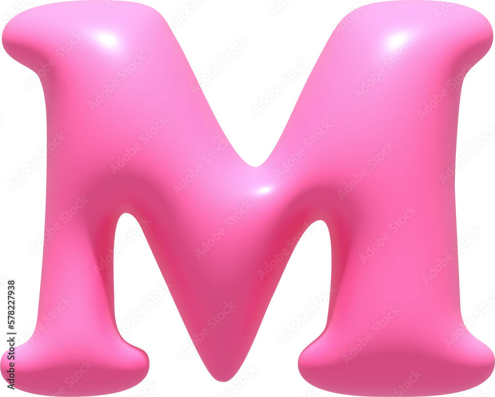 Alphabet Illustration Typeface Letter M Typography Decorate Design Display Font3d Gummy Jelly