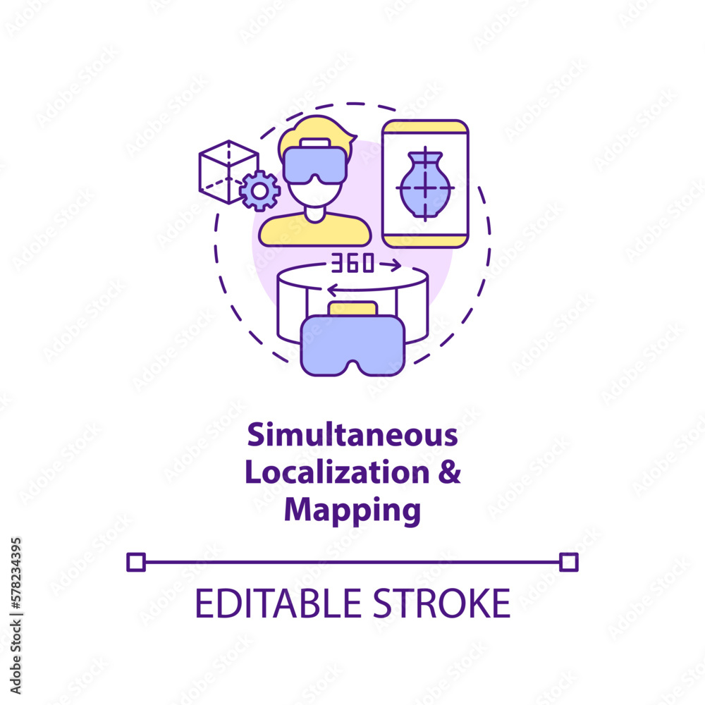 Simultaneous Localization And Mapping Concept Icon Metaverse Synthetic