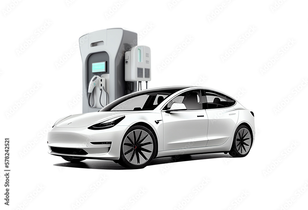 EV charging station for electric car in concept, EV car, isolated on ...