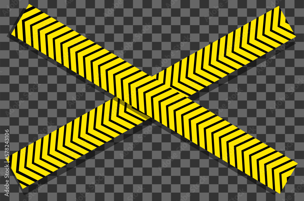 Vector illustration yellow police crime scene danger tape. Do not cross ...