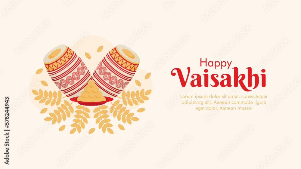 happy vaisakhi background design template Stock Vector | Adobe Stock