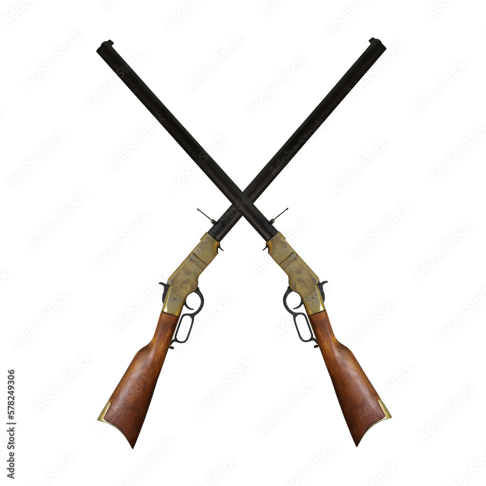 old west rifles with transparent background Stock Photo | Adobe Stock
