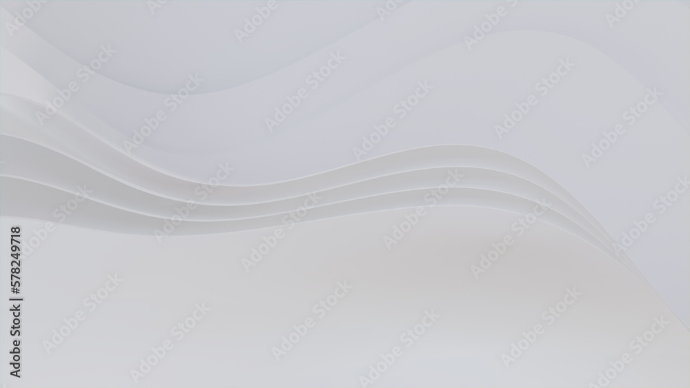 White 3D Ribbons ripple to make a Light abstract background. 3D Render ...