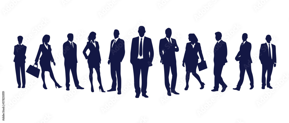 Business People Blue Silhouette
