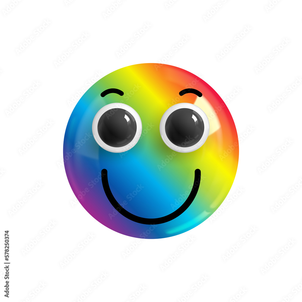 Emoji rainbow face. Emotion Realistic 3d Render. Icon Smile Emoji ...