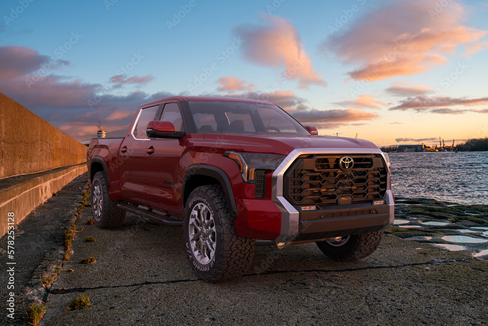 Toyota Tundra with i-FORCE MAX powertrain Stock Photo | Adobe Stock