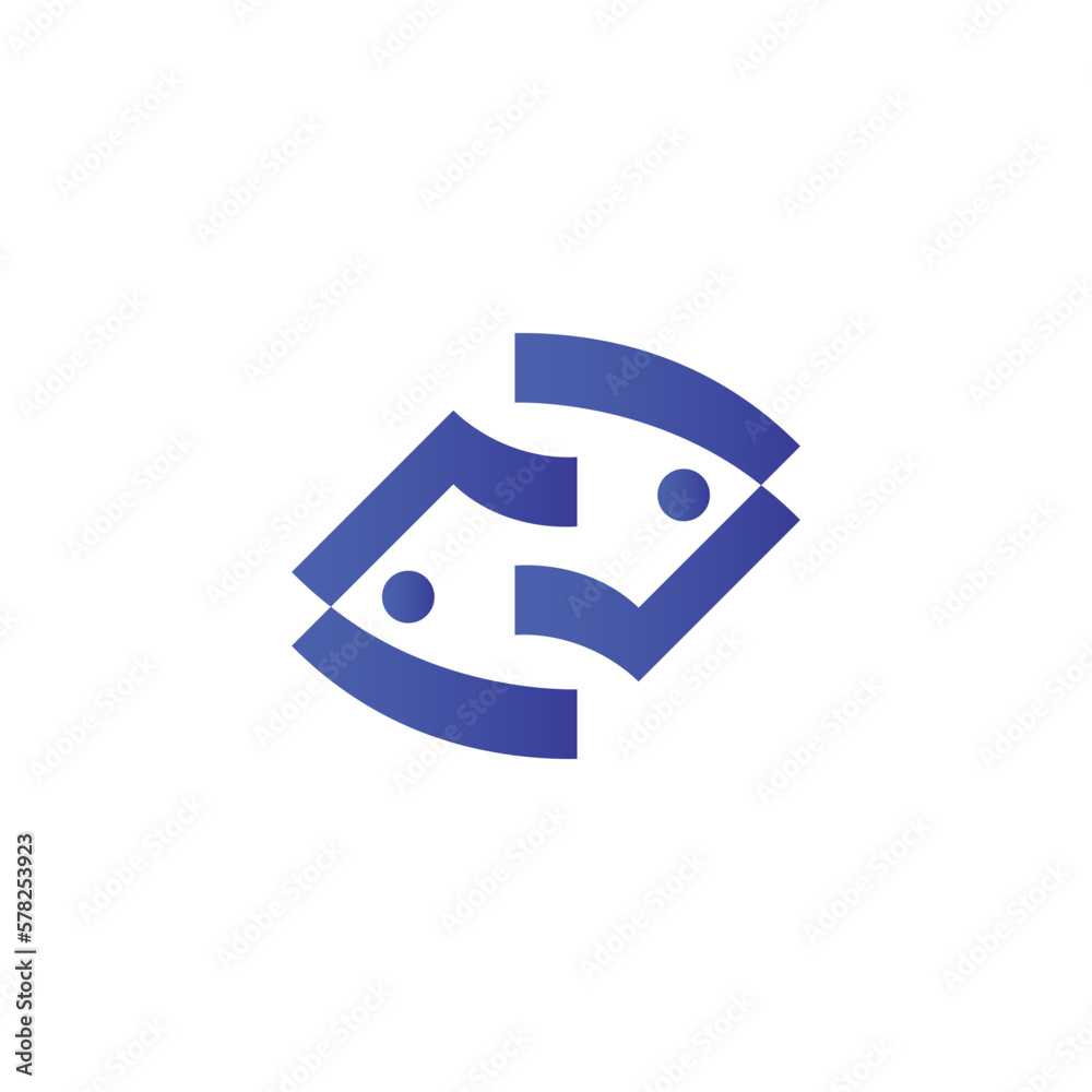 twin fishes icon fish logo fish head logo Stock Vector | Adobe Stock