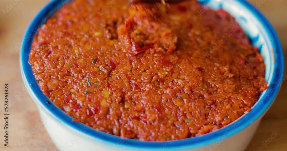 Traditional Middle eastern muhammara dish or Traditional Turkish food ...