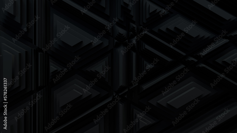 Black, Tech Background with a Geometric 3D Structure. Dark, Stepped ...