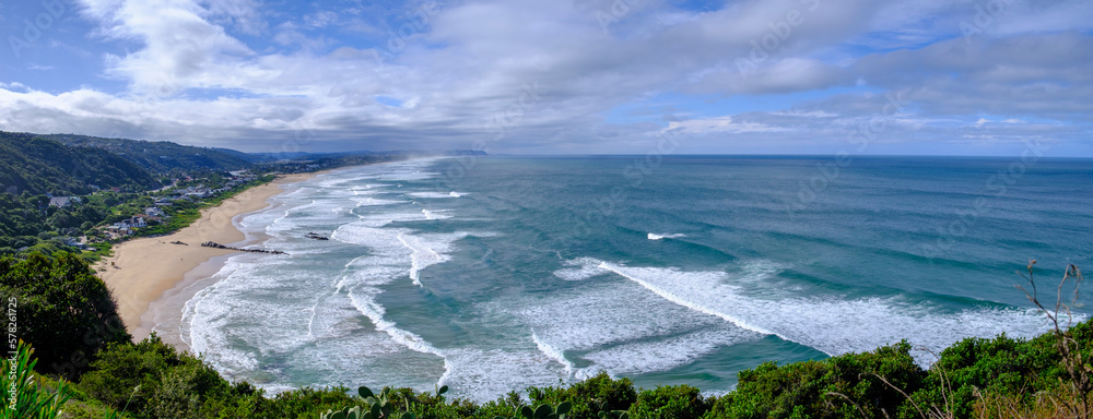 South Africa, Western Cape, Panoramic view of Dolphin Beach Stock Photo ...