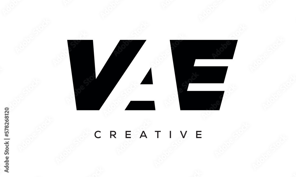 VAE letters negative space logo design. creative typography monogram ...