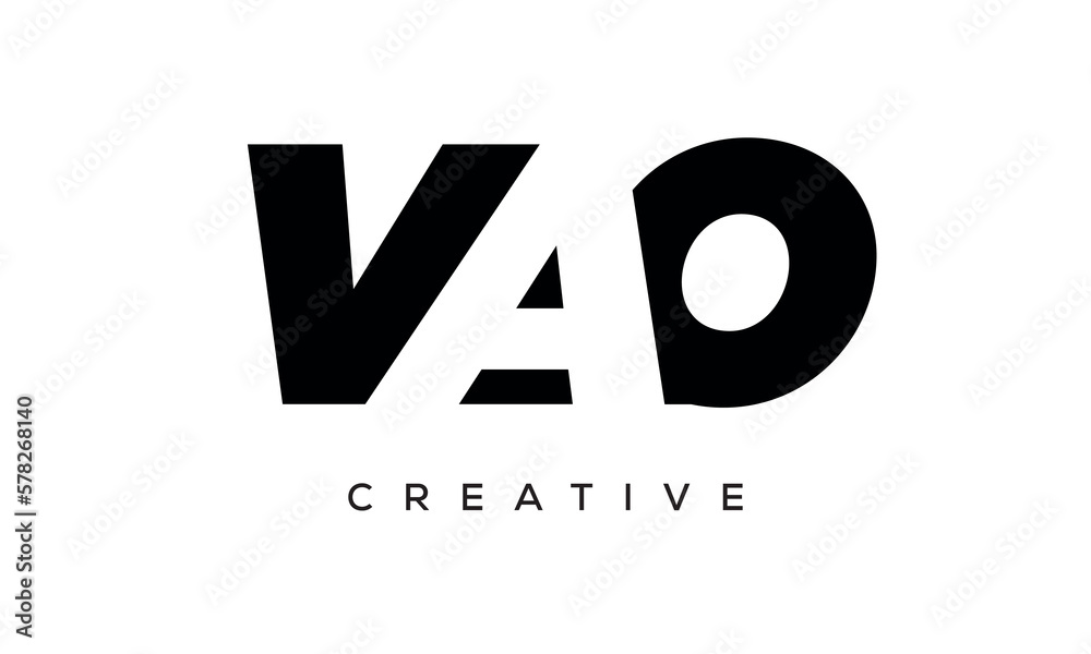 VAO letters negative space logo design. creative typography monogram ...
