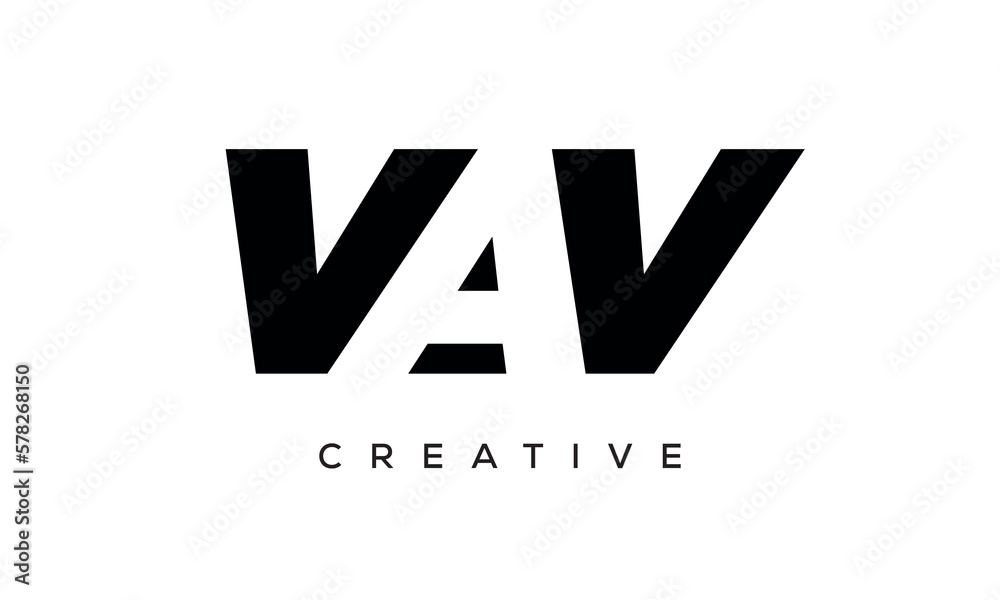 VAV letters negative space logo design. creative typography monogram ...