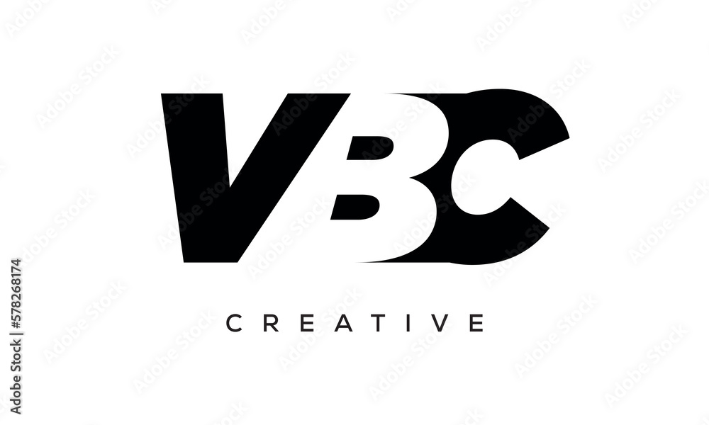VBC letters negative space logo design. creative typography monogram ...