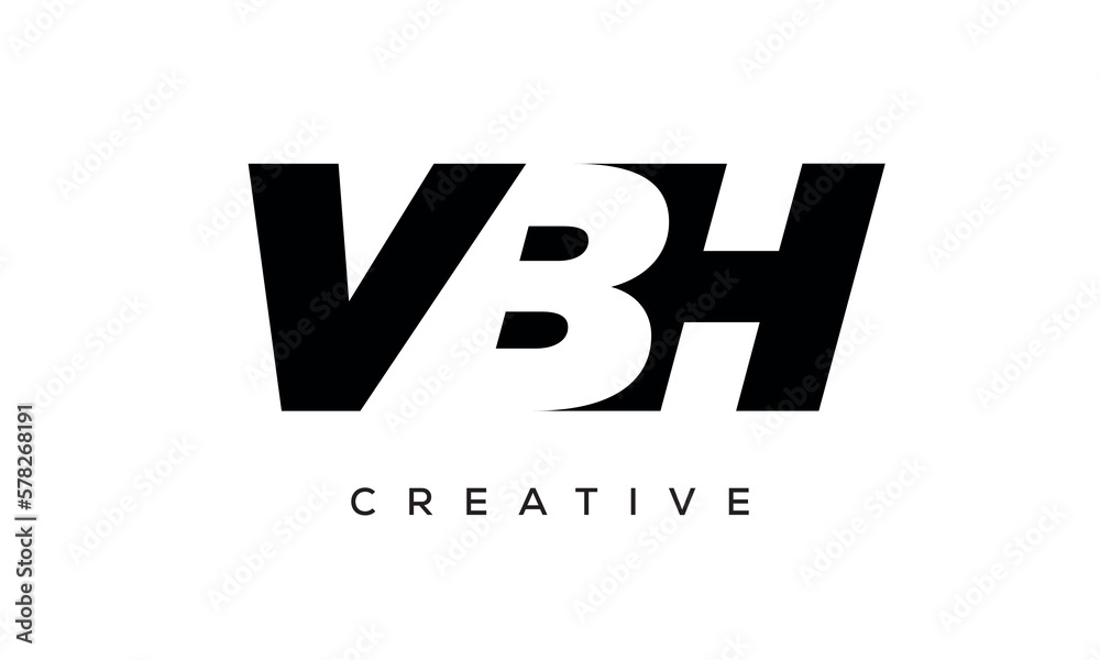 VBH letters negative space logo design. creative typography monogram ...