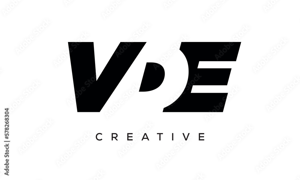 VDE letters negative space logo design. creative typography monogram ...
