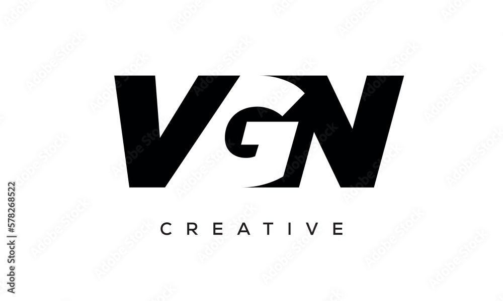 VGN letters negative space logo design. creative typography monogram ...