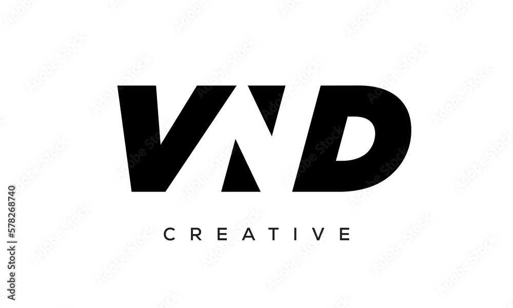 VND letters negative space logo design. creative typography monogram ...