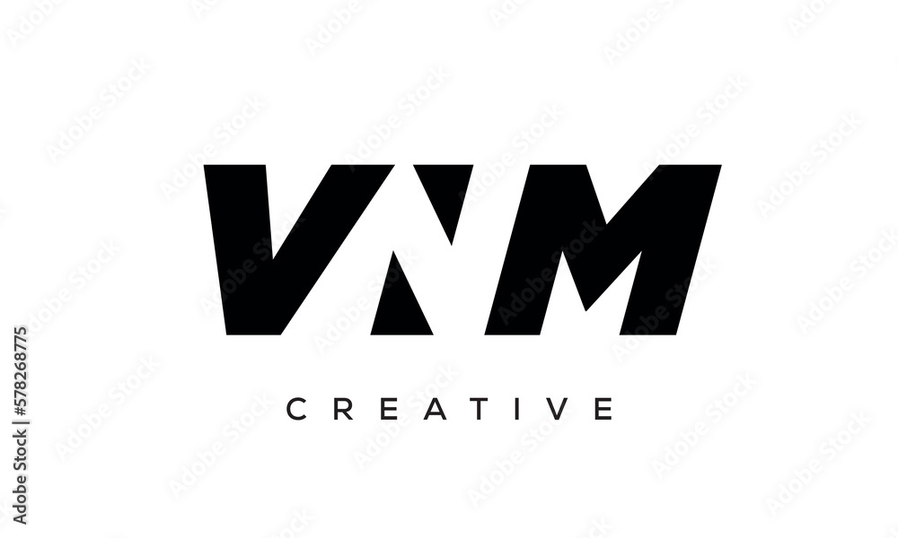 VNM letters negative space logo design. creative typography monogram ...