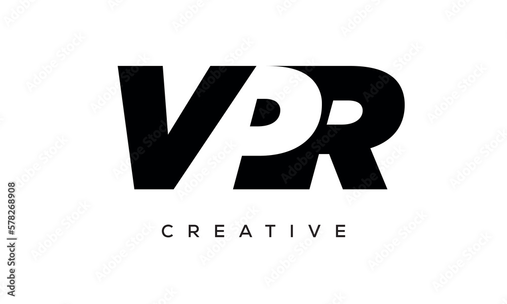 Vetor de VPR letters negative space logo design. creative typography ...