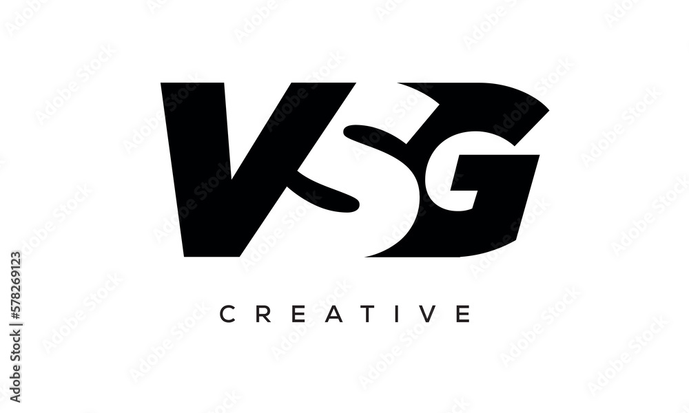 VSG letters negative space logo design. creative typography monogram ...