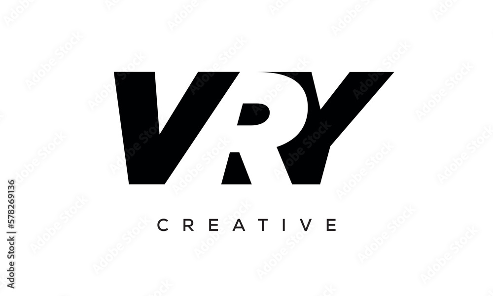 VRY letters negative space logo design. creative typography monogram ...
