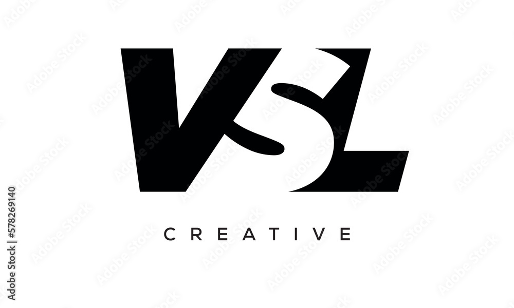 VSL letters negative space logo design. creative typography monogram ...